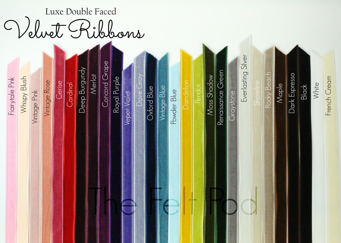 Velvet Ribbon // Double Sided Velvet Ribbon // Double Faced Velvet ...