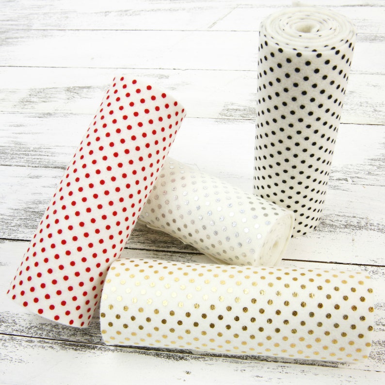 Polka Dot Wool Felt Choose From 4 Colors // Polka Dot - Etsy
