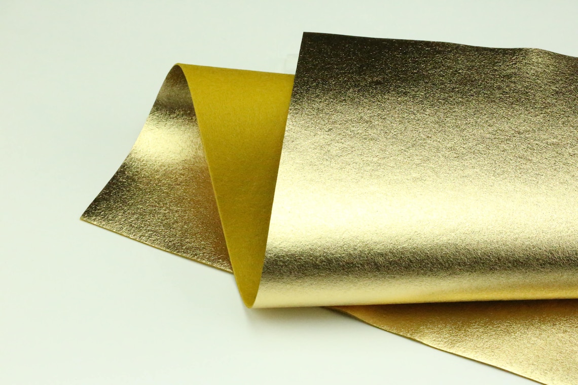 Metallic Felt BRUSHED GOLD Metallic Felt Wool Felt - Etsy