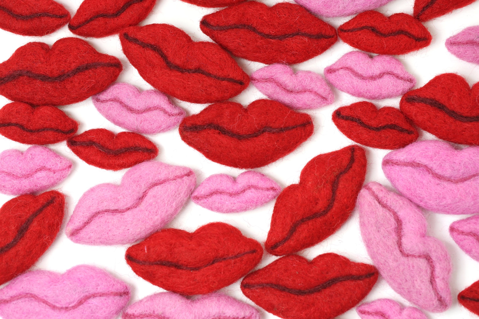 Felted Lips Felt Lips Valentine Lips | Etsy