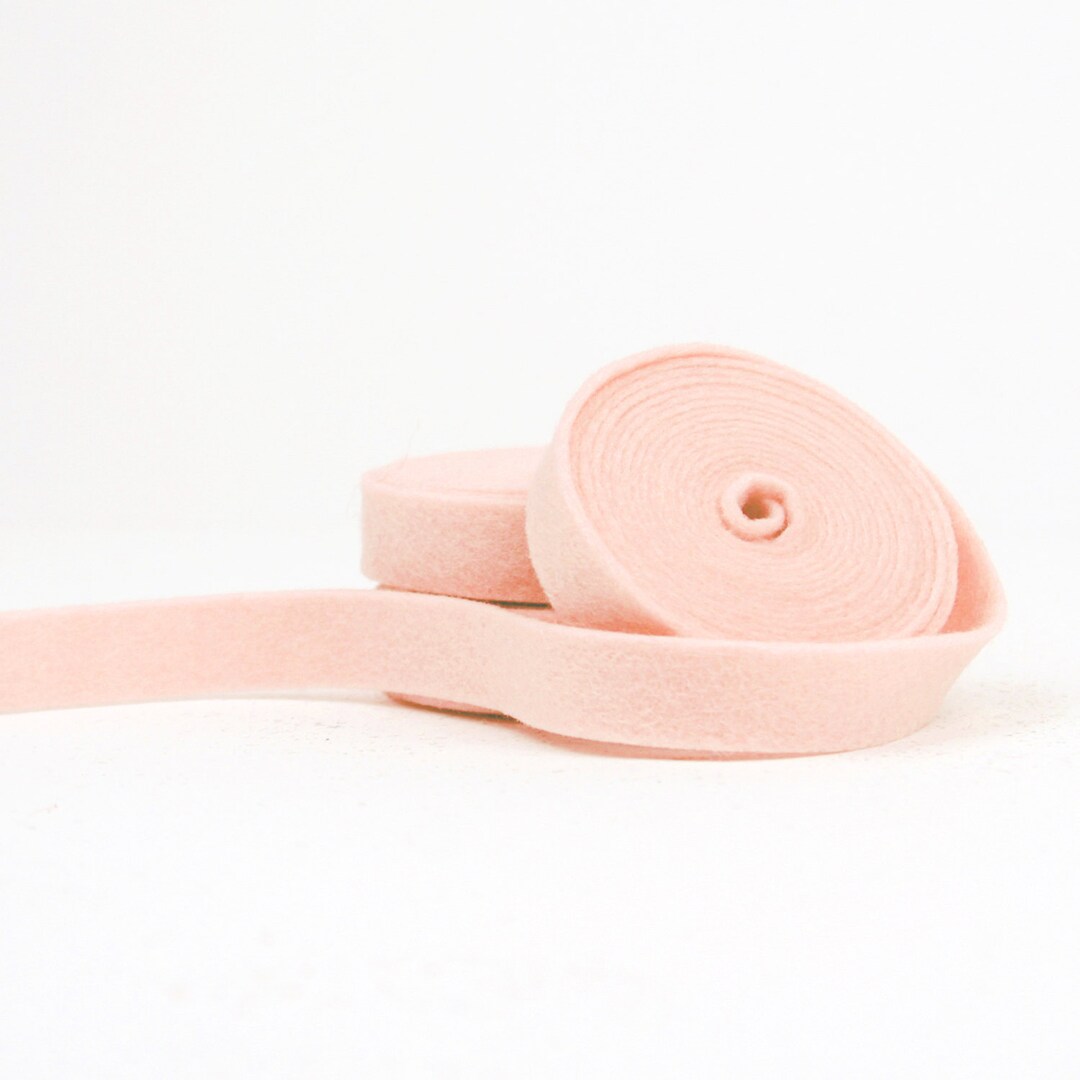 Wool Felt - 100 Percent Wool Felt Ribbon in Color BABY PINK - 1/2 Inch ...