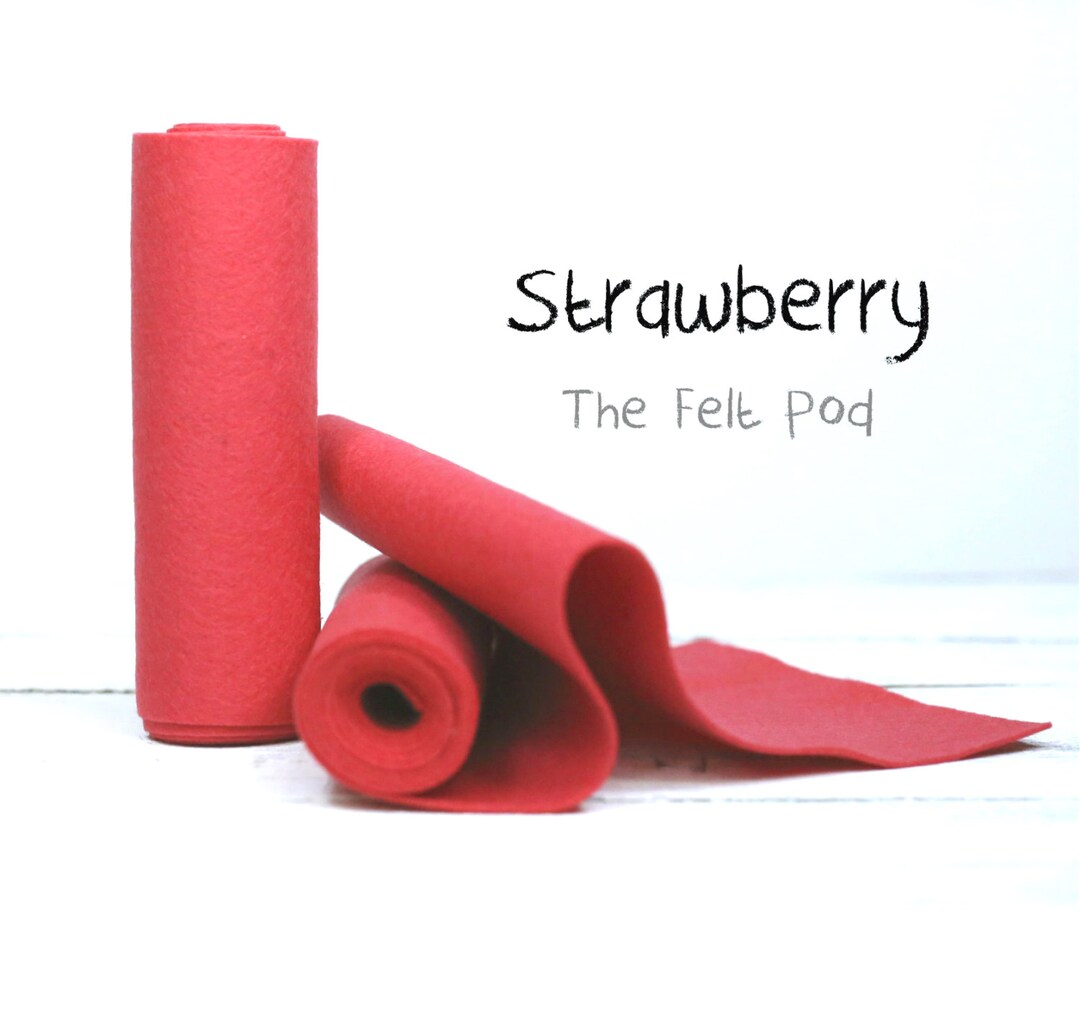 Wool Felt Roll 100% Wool Felt in Color STRAWBERRY 5 X 36 Wool Felt Roll ...