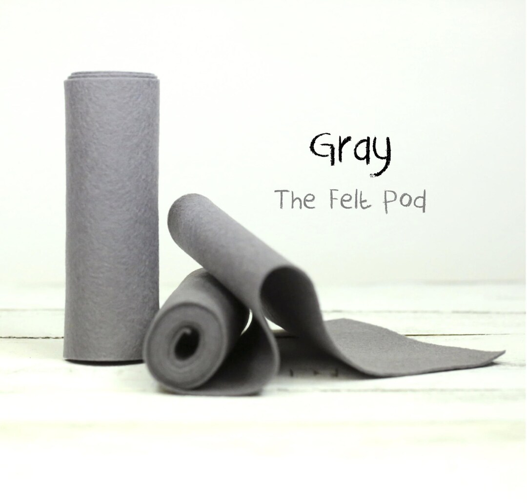 100 Percent Wool Felt Roll in Color GRAY 5 X 36 Wool Felt Roll Gray ...