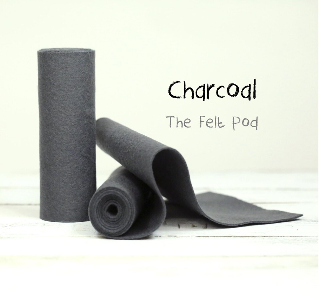 Wool Felt Roll 100% Wool Felt in Color CHARCOAL Merino Wool Felt Gray ...