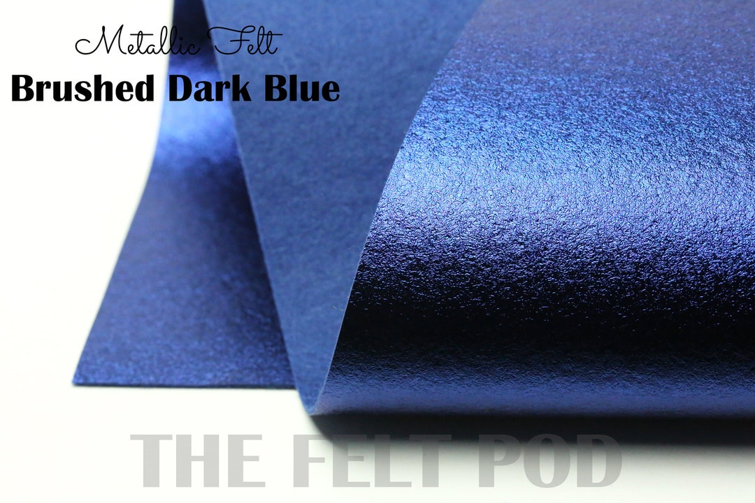 Metallic Felt - BRUSHED DARK BLUE Metallic Felt - Wool Felt - Metallic ...