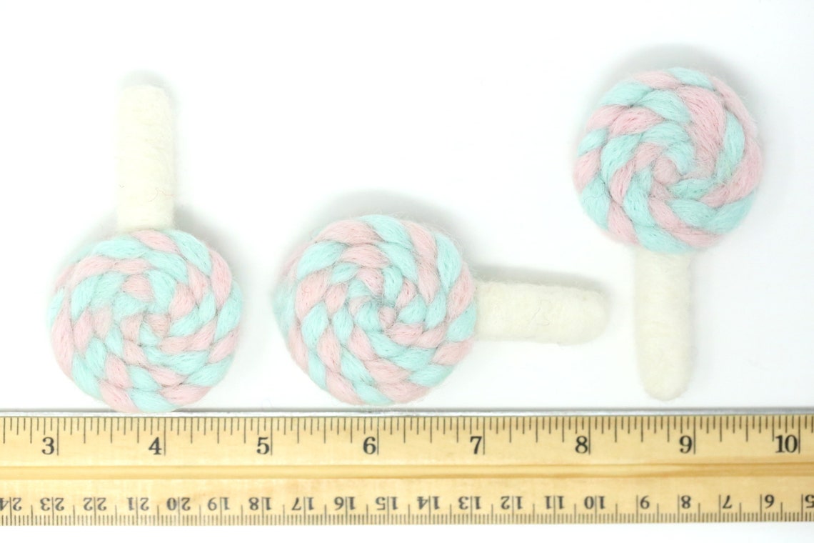 Pink Felt Lollipop | Felt Lollipops - Heavenly Pink and Dark Pink - Etsy