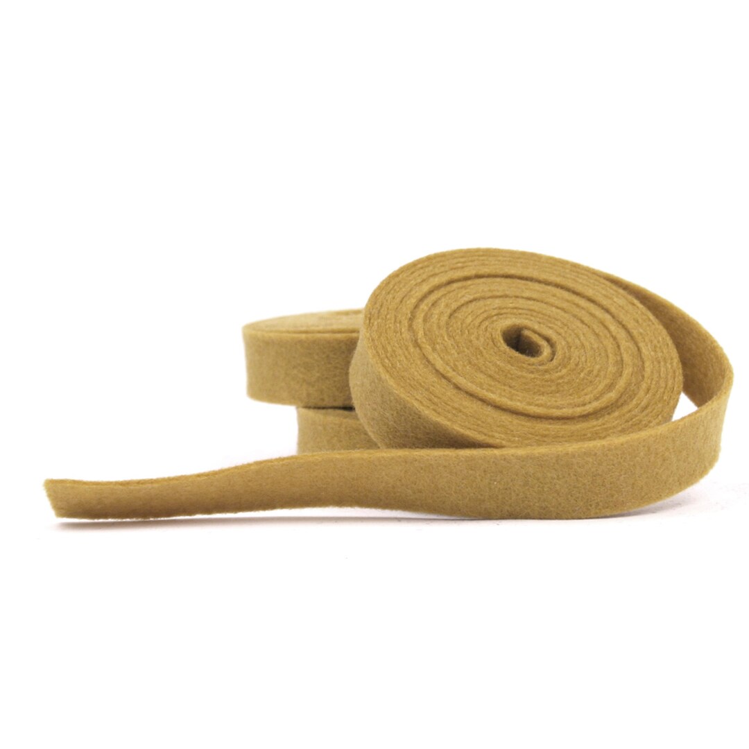 Wool Felt - 100 Percent Wool Felt Ribbon in Color CAMEL - 1/2 Inch X 2 ...
