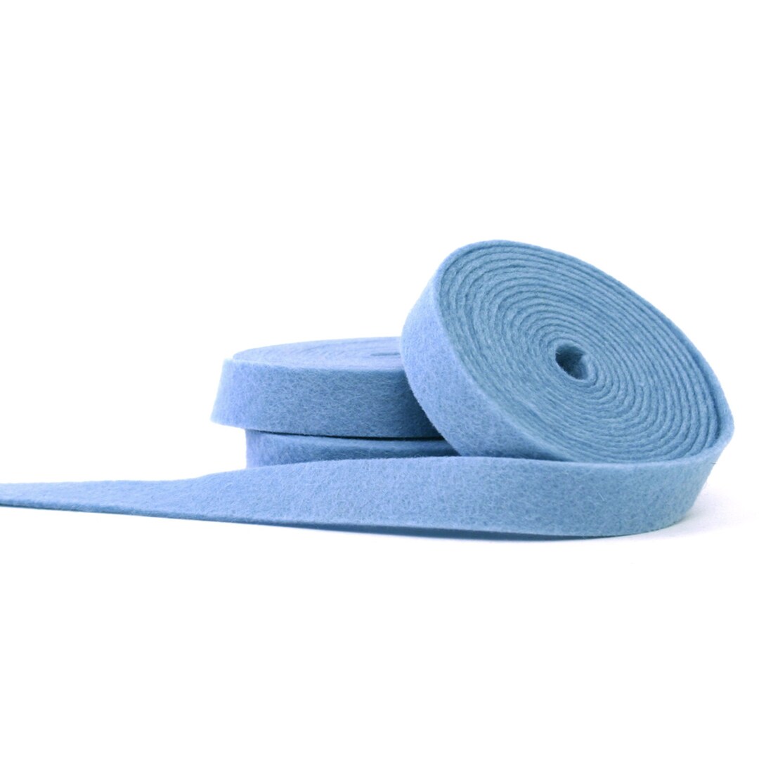 Wool Felt - 100 Percent Wool Felt Ribbon in Color BABY BLUE - 1/2 Inch ...