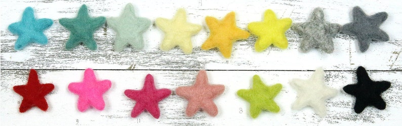 Felt Stars - 3 to 4 Cm - 10 Count Color CYAN - Wool Felt Stars | Felt ...