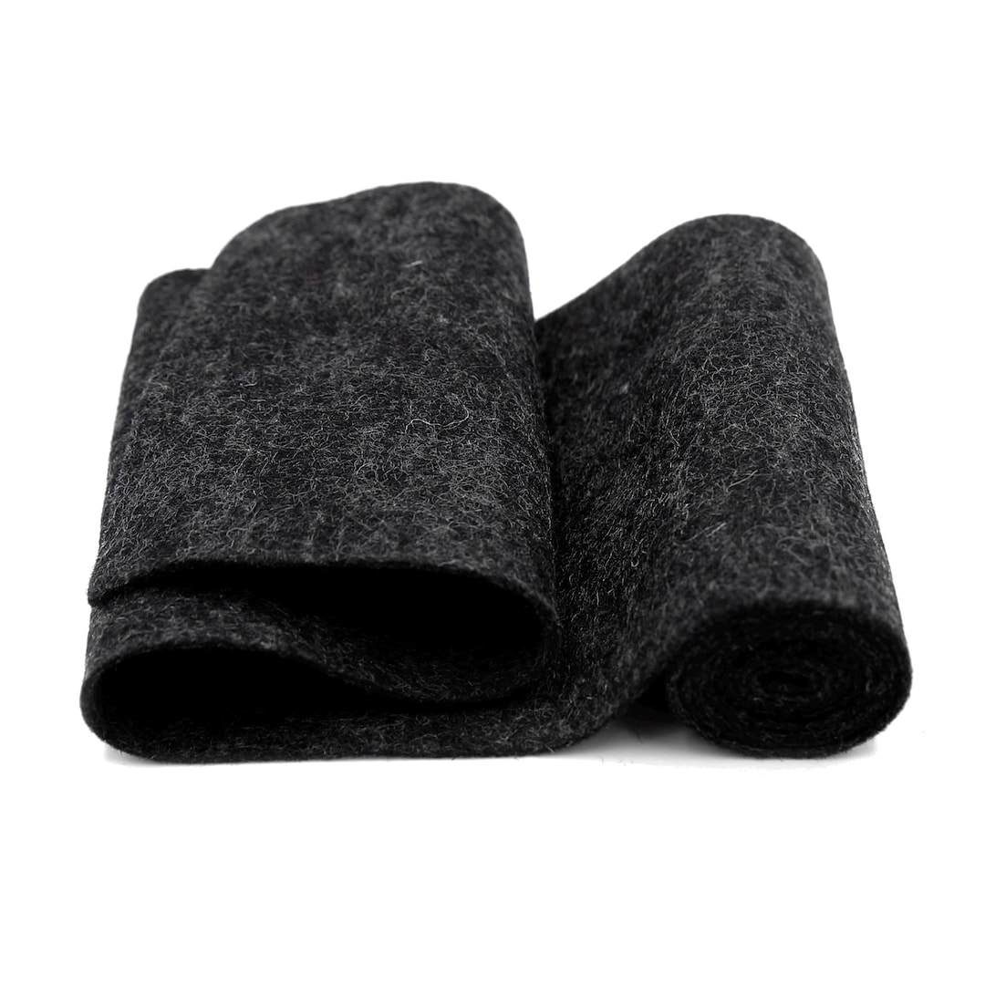 100 Percent Wool Felt Roll in Color HEATHER BLACK - 5" X 36" Wool Felt ...