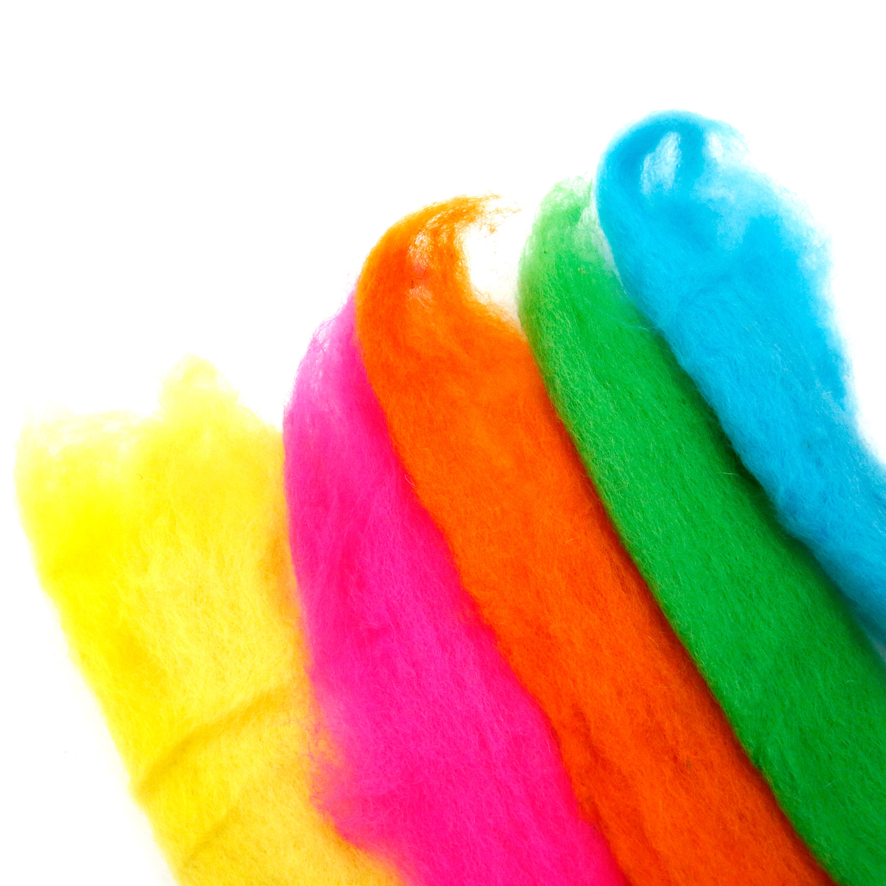 Needle Felt Wool Roving Variety Pack | Wool Carded Batts Wet Felt Wool ...