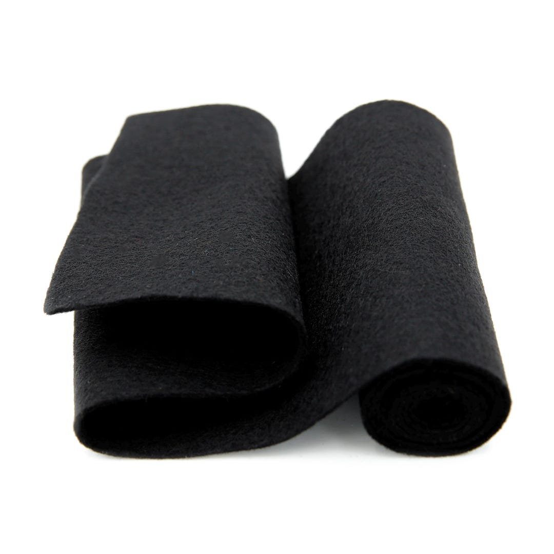 Wool Felt Roll in Color BLACK - 100% Wool Felt - Black Felt - 100 ...