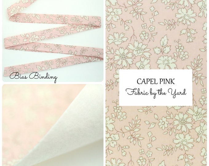 Liberty London Tana Lawn Fabric CAPEL PINK (S) // Liberty Bias Binding ...