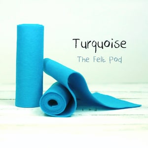 100 Percent Wool Felt in Color TURQUOISE - 5" X 36" Wool Felt Roll ...