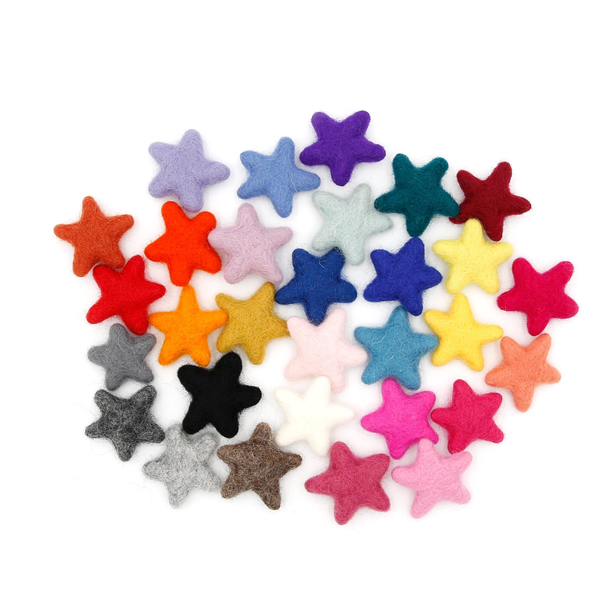 Felt Stars - 3 to 4 Cm - 10 Count - Color BLACK - Wool Felt Stars ...