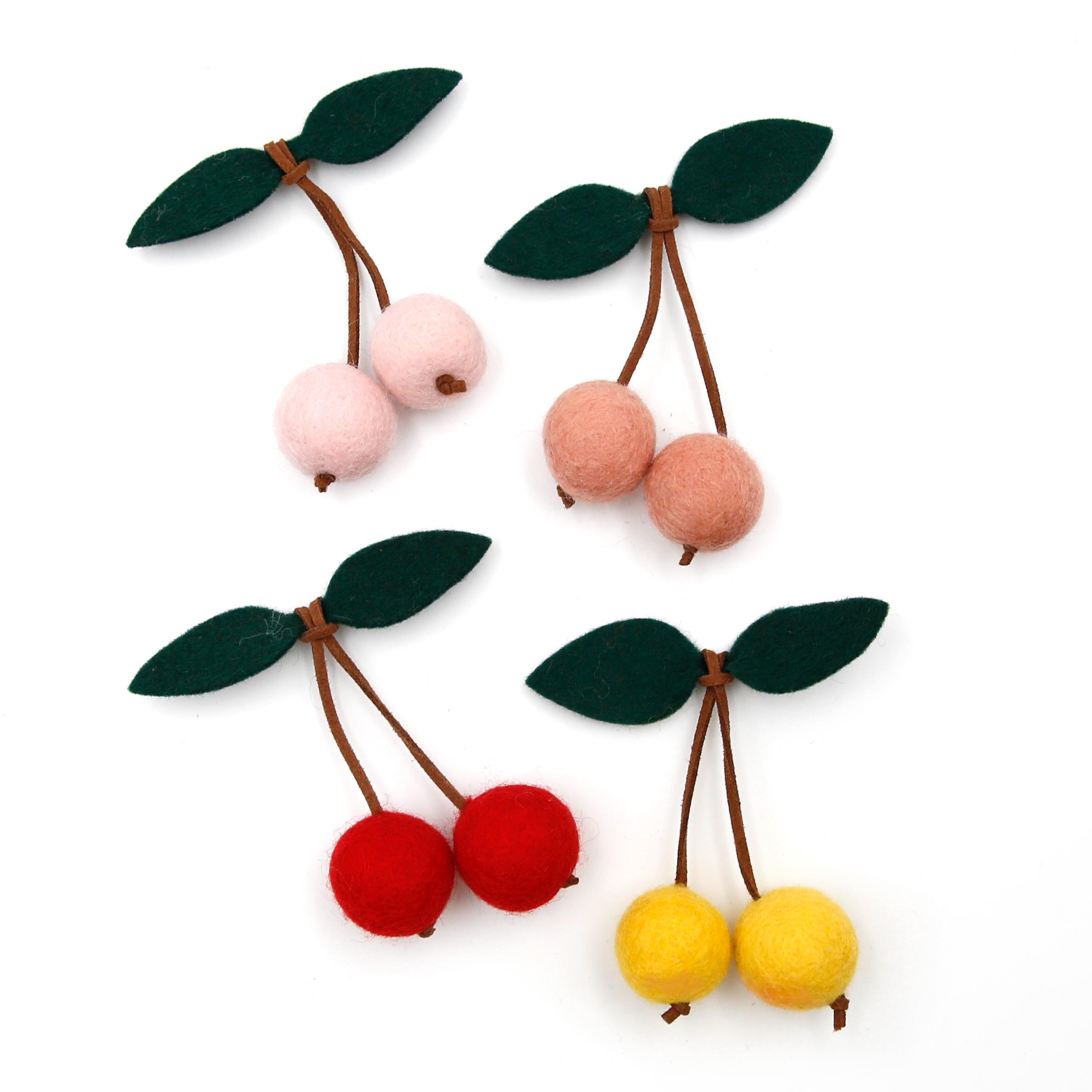 Felt Cherries | Felted Cherry | Felt Shape for Felt Garland | Felt ...