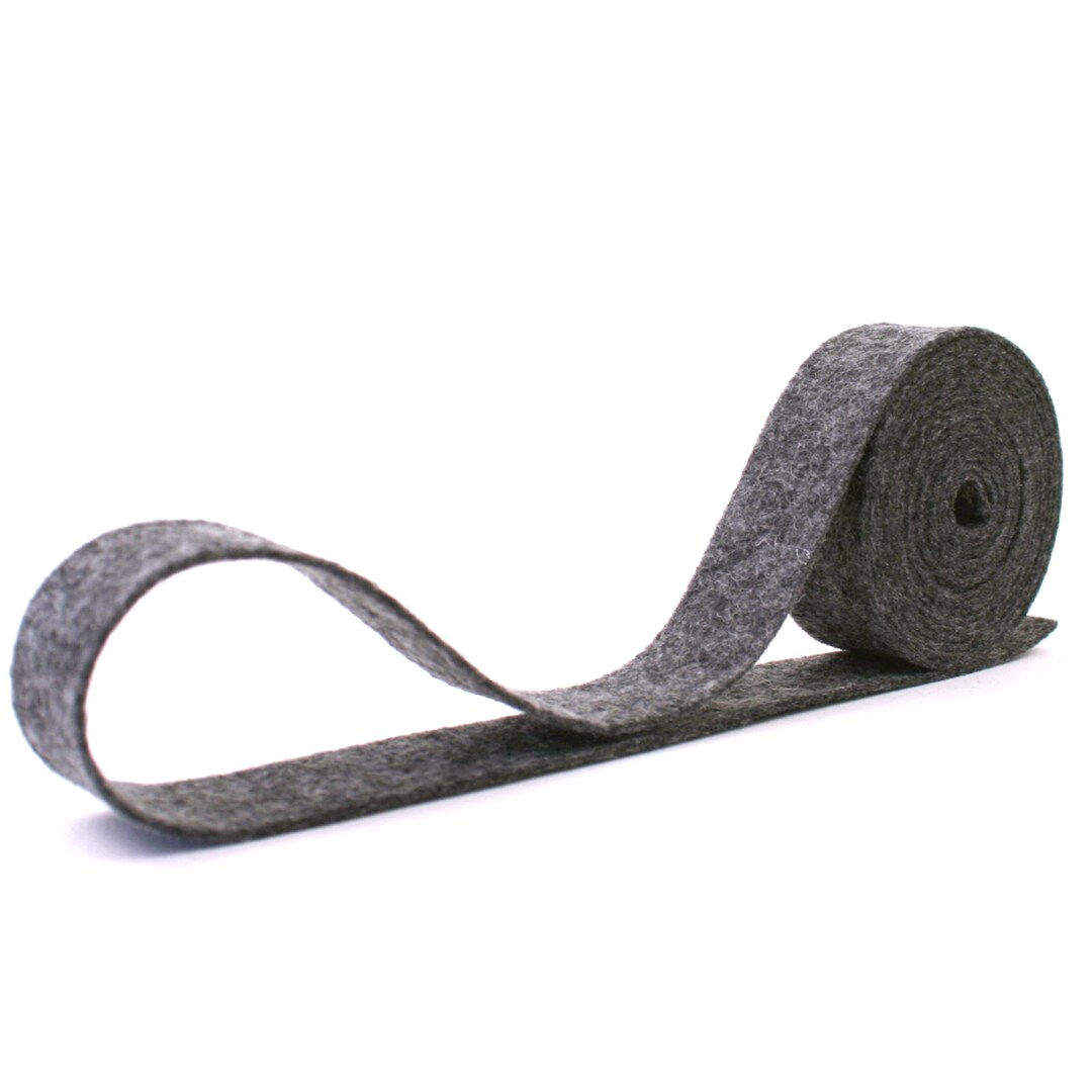 100 Percent Wool Felt Ribbon in Color HEATHER CHARCOAL - 3/4" X 2 Yards ...