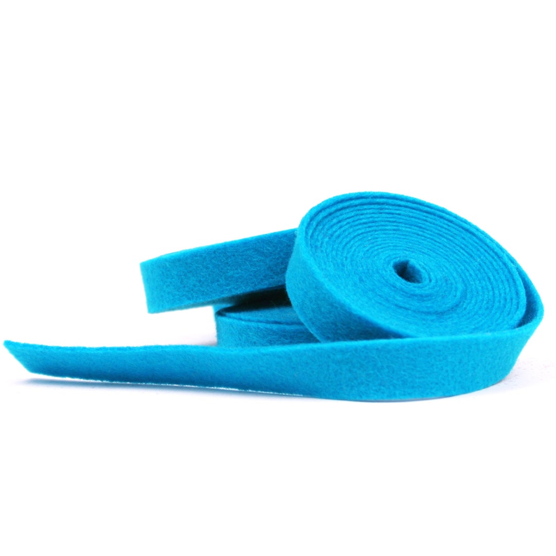 Wool Felt - 100 Percent Wool Felt Ribbon in Color TURQUOISE -1/2" X 2 ...