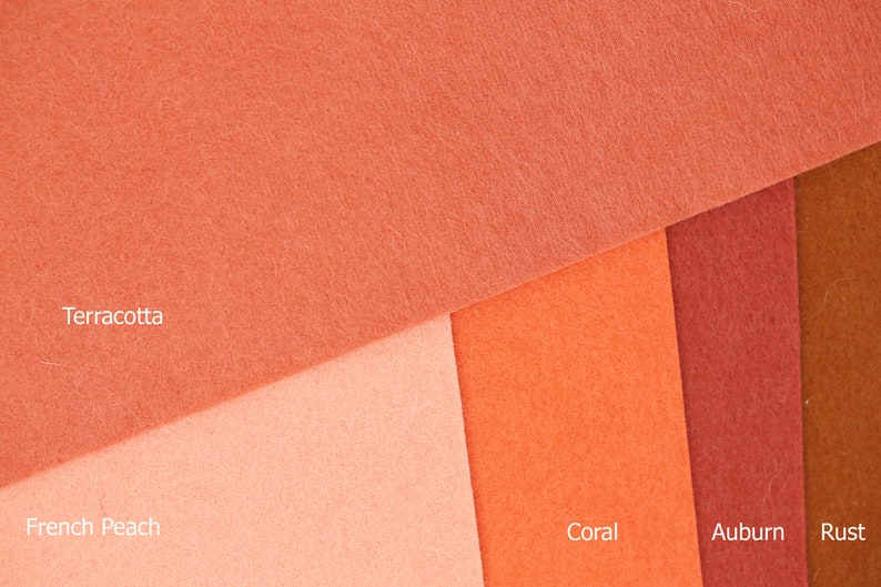 100% Wool Felt Sheet in Color TERRACOTTA - 18" X 18" Wool Felt Sheet ...