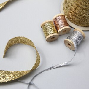 Metallic Braided Ribbon 5/8 Inch - 3 Colors- Metallic Ribbon, Wedding ...