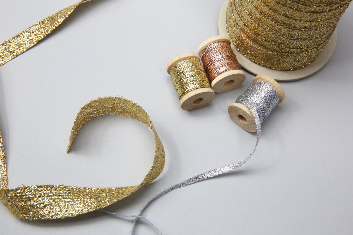 Metallic Braided Ribbon 5/8 Inch 3 Colors Metallic Ribbon | Etsy