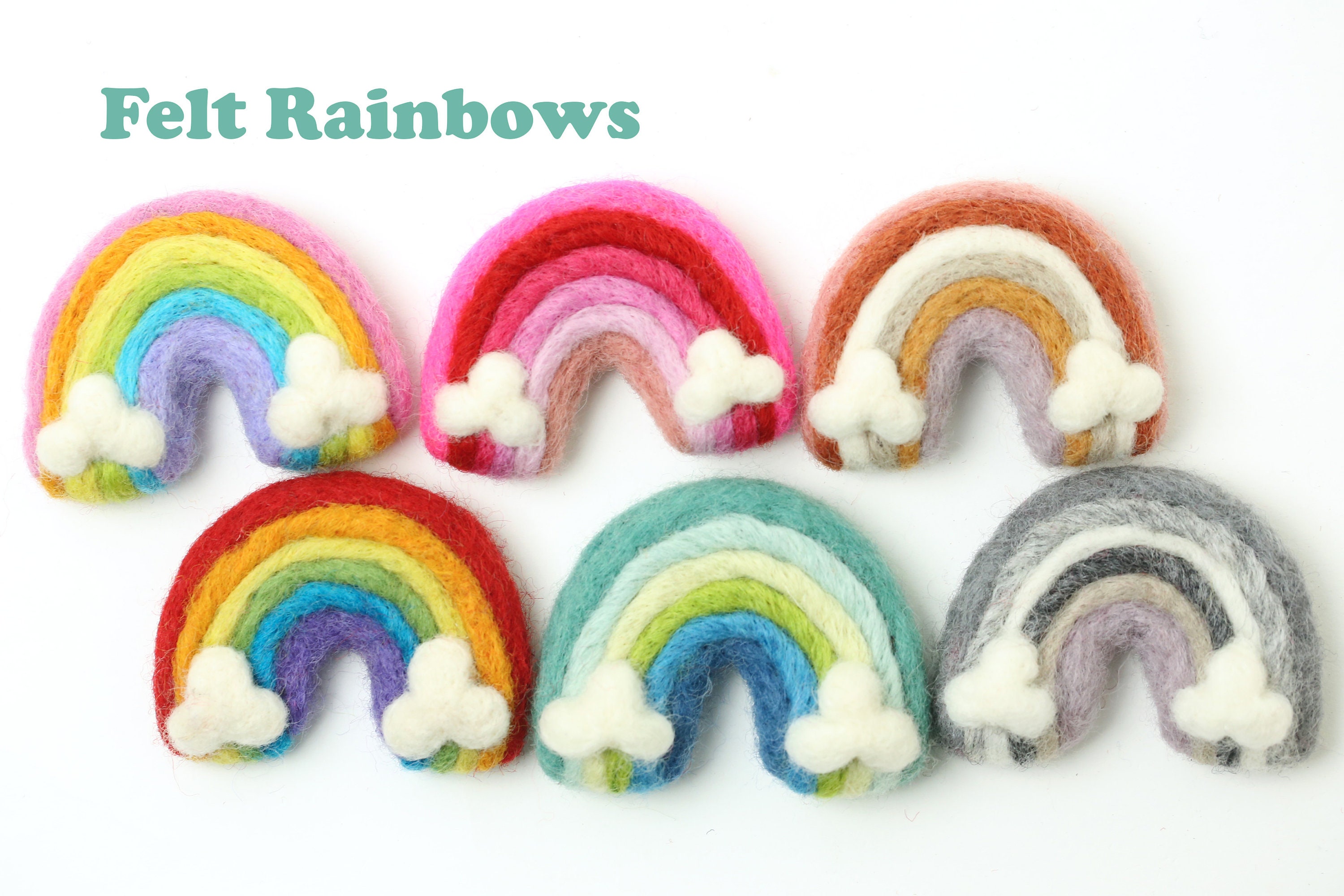 Large Felt Rainbows Pastel Felt Rainbows | Etsy