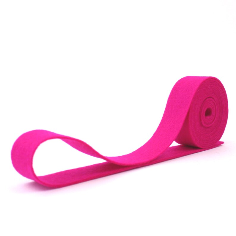 100 Percent Wool Felt Ribbon in Color FUCHSIA - 3/4" X 2 Yards ...