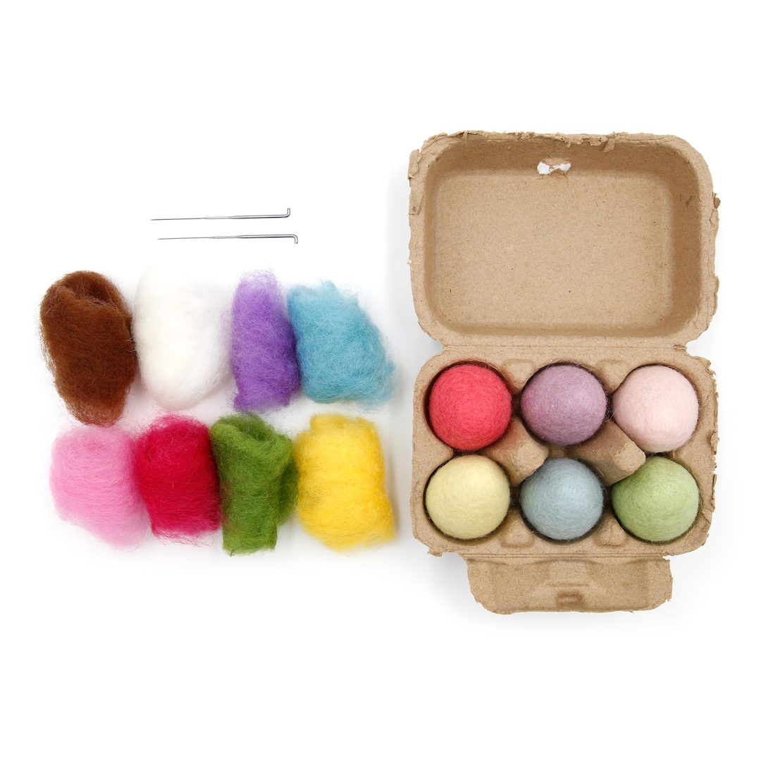 Needle Felt Egg Roving Set | Design Your Own Felted Egg Kit | Egg ...