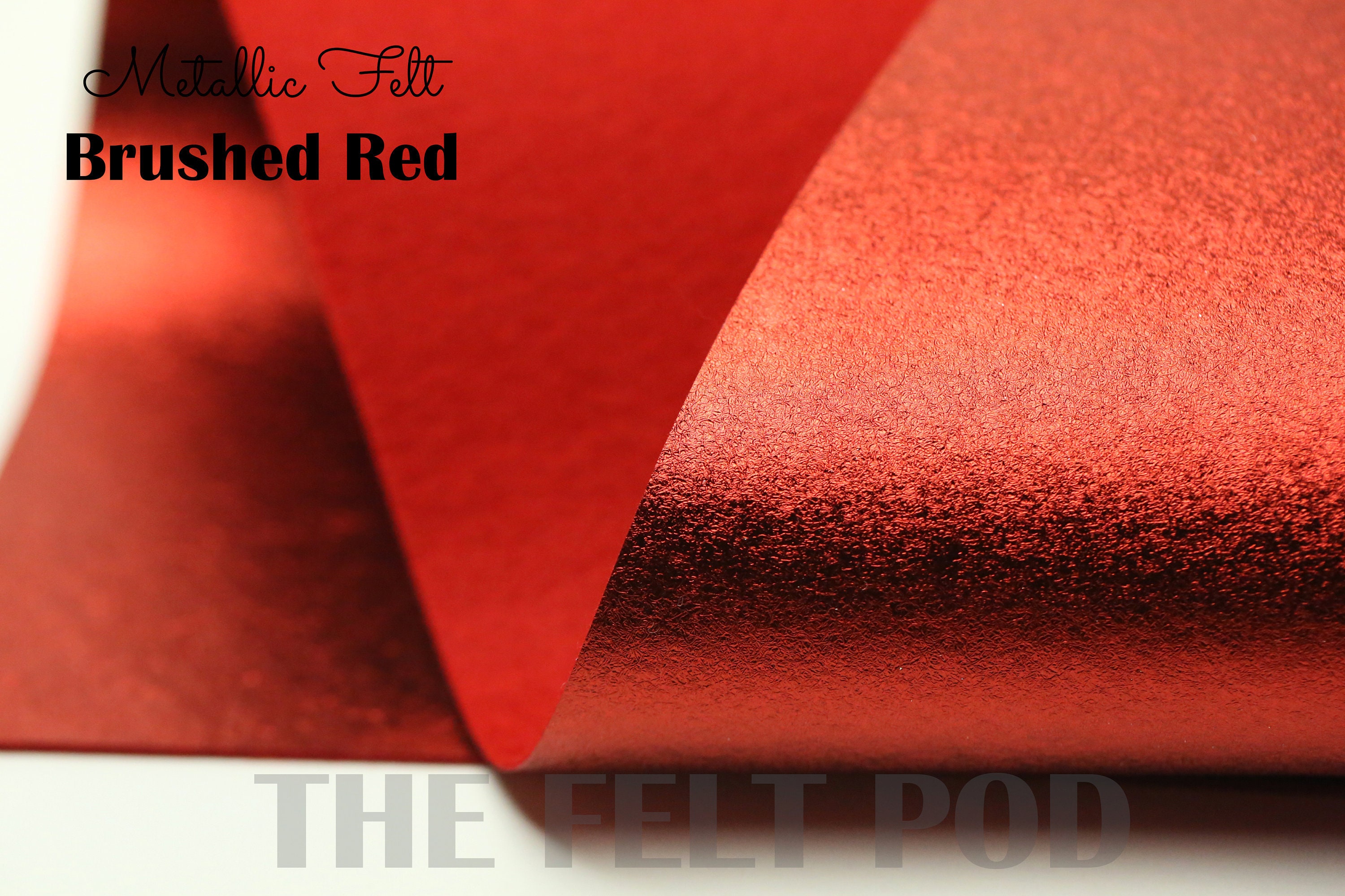 Metallic Felt BRUSHED RED Metallic Felt Wool Felt | Etsy