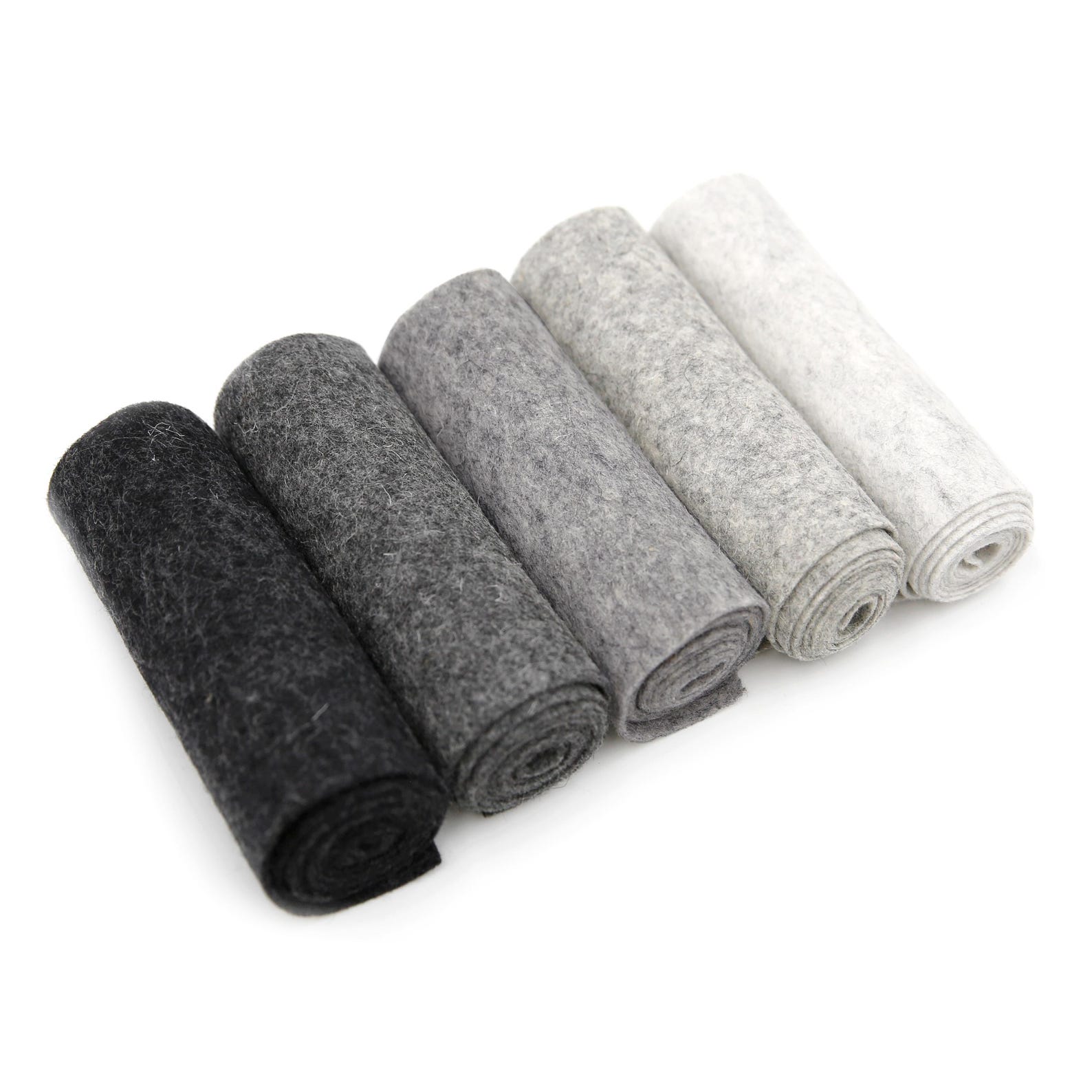 100 Percent Wool Felt Roll - Wool Felt Color HEATHER WHITE - 5" X 36 ...