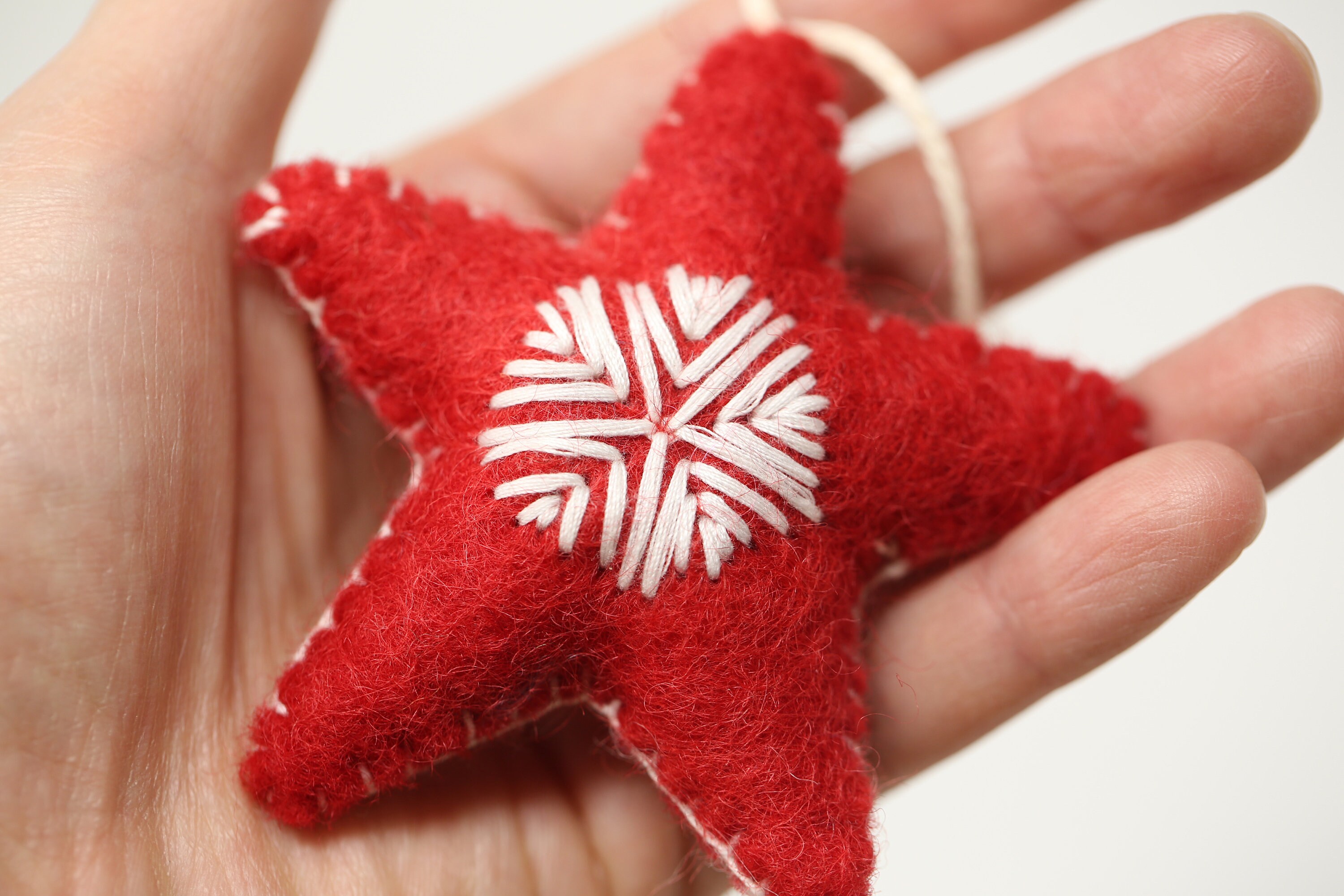 Embroidered Star Ornament | Christmas Ornament | Felt Oranament - Etsy