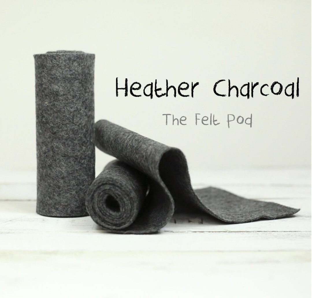 100% Wool Felt Roll in Color HEATHER CHARCOAL 5 X 36 Wool Felt Roll ...