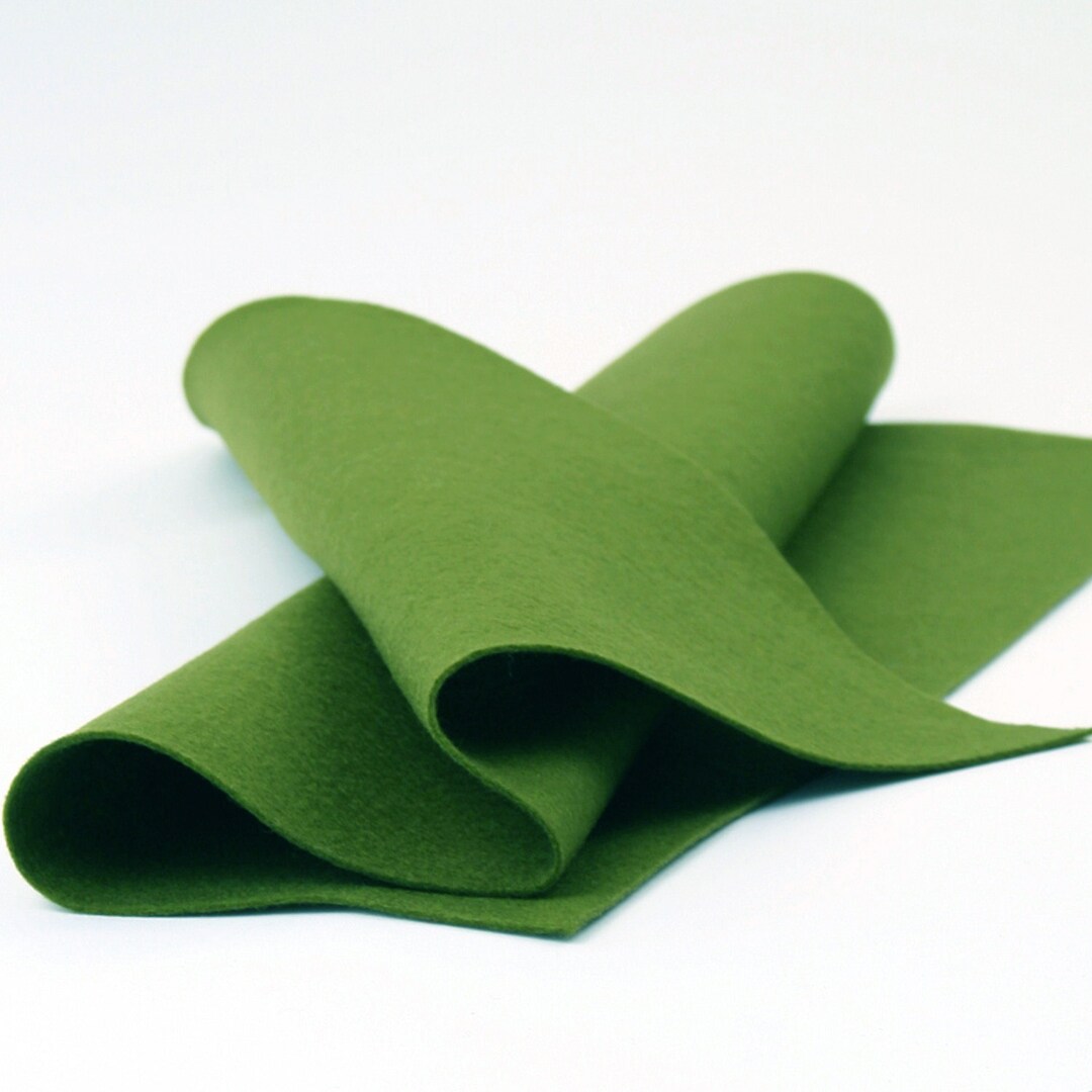 100% Wool Felt Sheet in Color MOSS - 18" X 18" Wool Felt Sheet - Merino ...