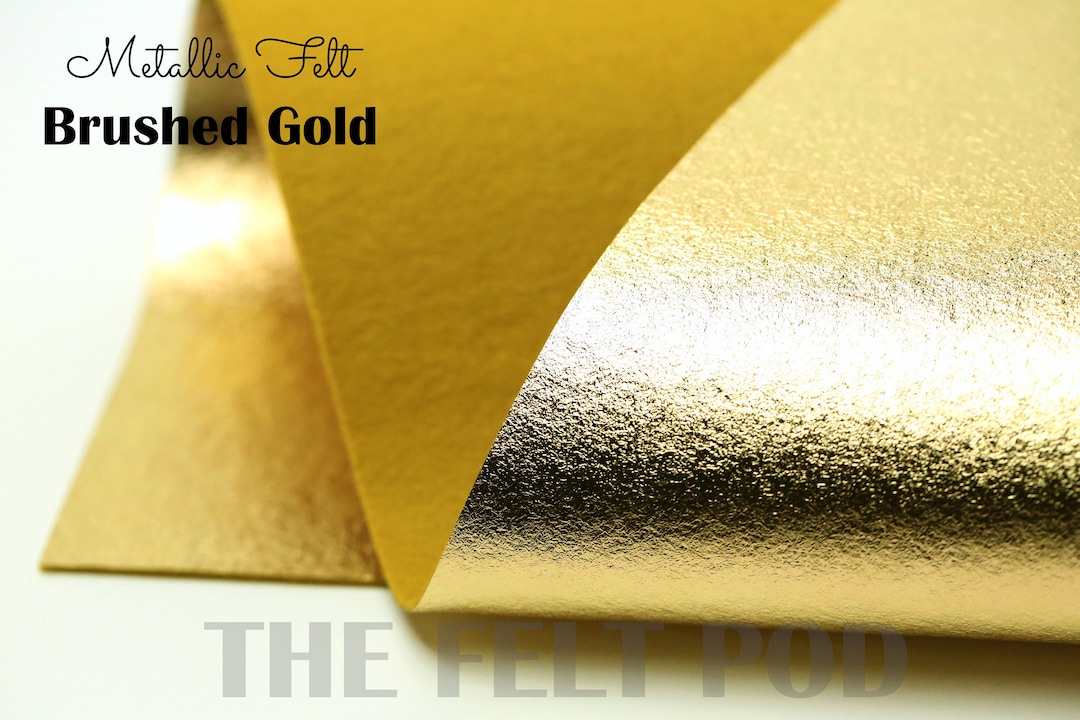 Metallic Felt - BRUSHED GOLD Metallic Felt - Wool Felt - Metallic Wool ...