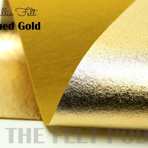 Metallic Felt BRUSHED GOLD Metallic Felt Wool Felt - Etsy