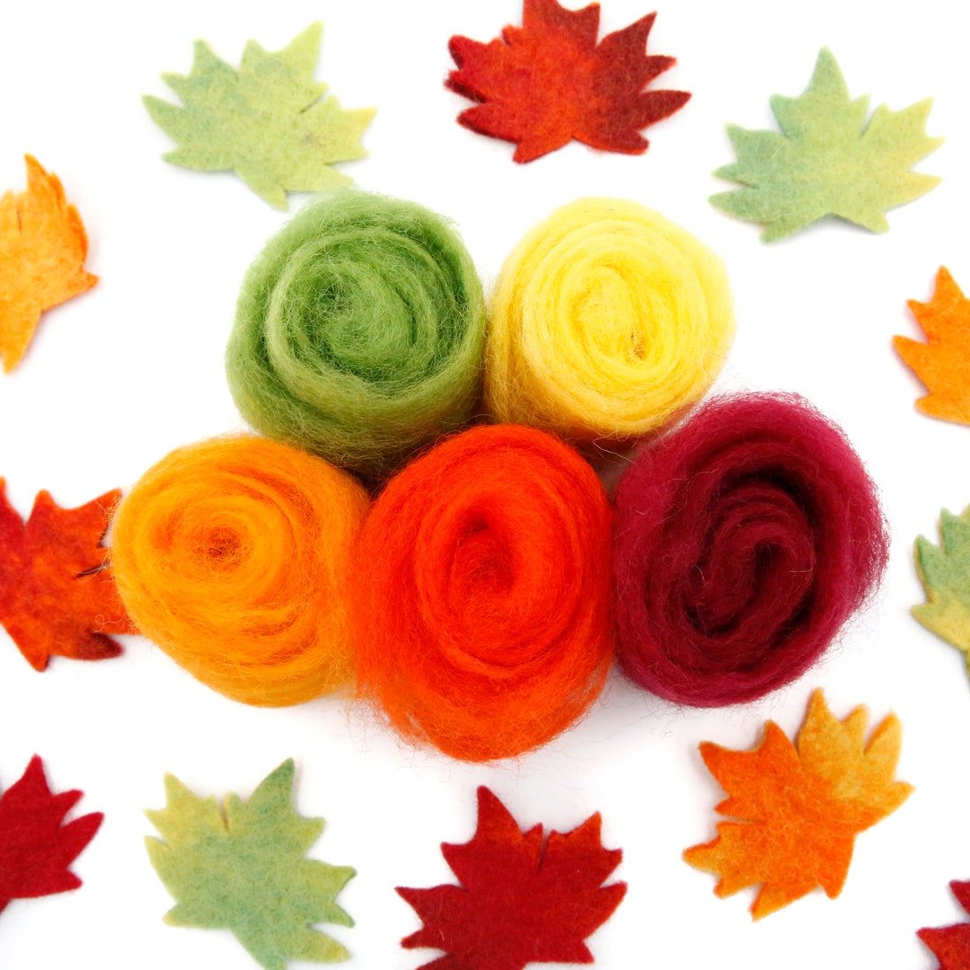 Needle Felt Wool Roving Variety Pack | Carded Batts Variety Pack (FALL ...