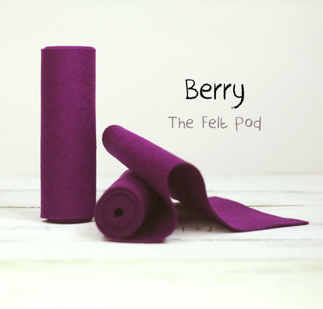 Wool Felt // 100% Wool Felt Roll in Color BERRY Designer Wool Felt ...