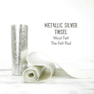 Printed Wool Felt Roll // Metallic Silver Tinsel Wool Felt // - Etsy