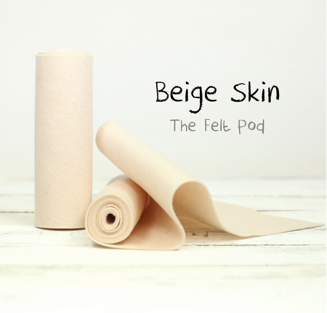 100% Wool Felt Roll Wool Felt Color BEIGE SKIN 5 X | Etsy