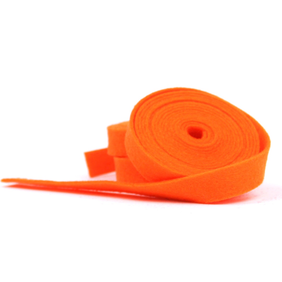 Wool Felt - 100 Percent Wool Felt Ribbon in Color TANGELO - 1/2 Inch X ...