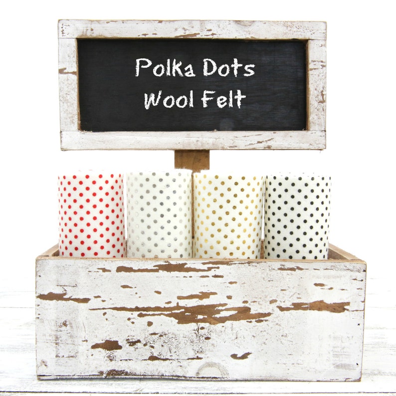 Polka Dot Wool Felt Choose From 4 Colors // Polka Dot | Etsy