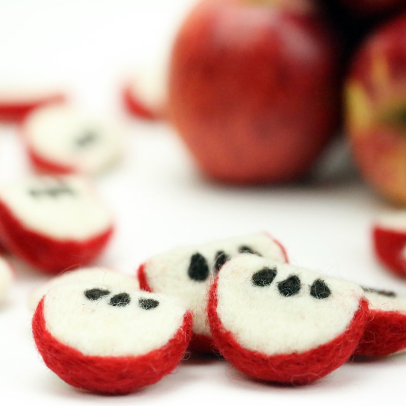 Felt Apples // Felt Summer Fruits // Felt Apple Slices - Etsy