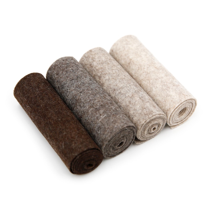 100 Percent Wool Felt Roll in Color Heather Beige - 5
