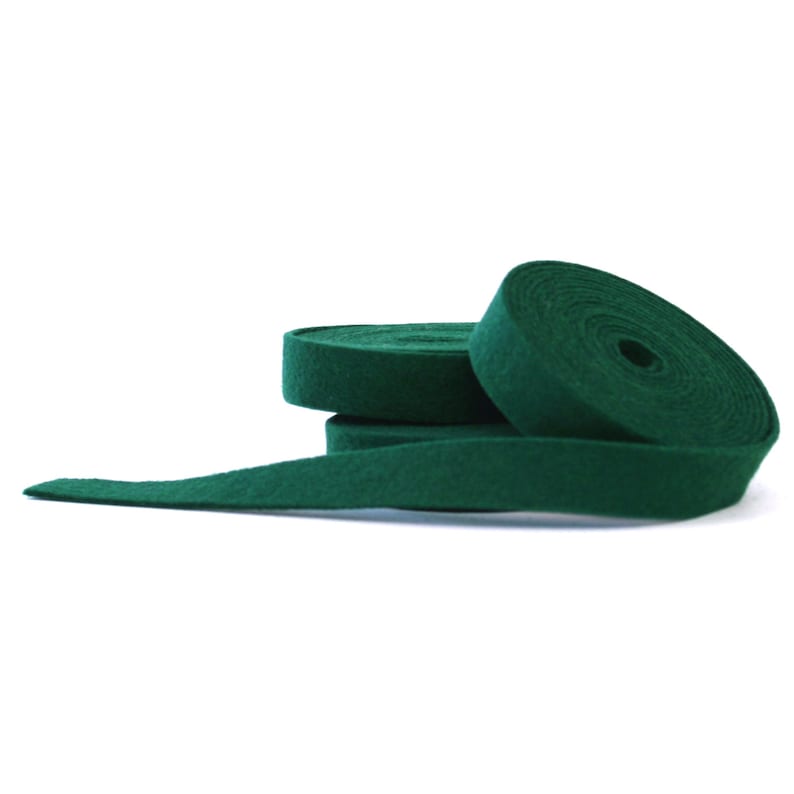 Wool Felt Ribbon - 100% Wool Felt Ribbon in Color HUNTER GREEN - 1/2 ...