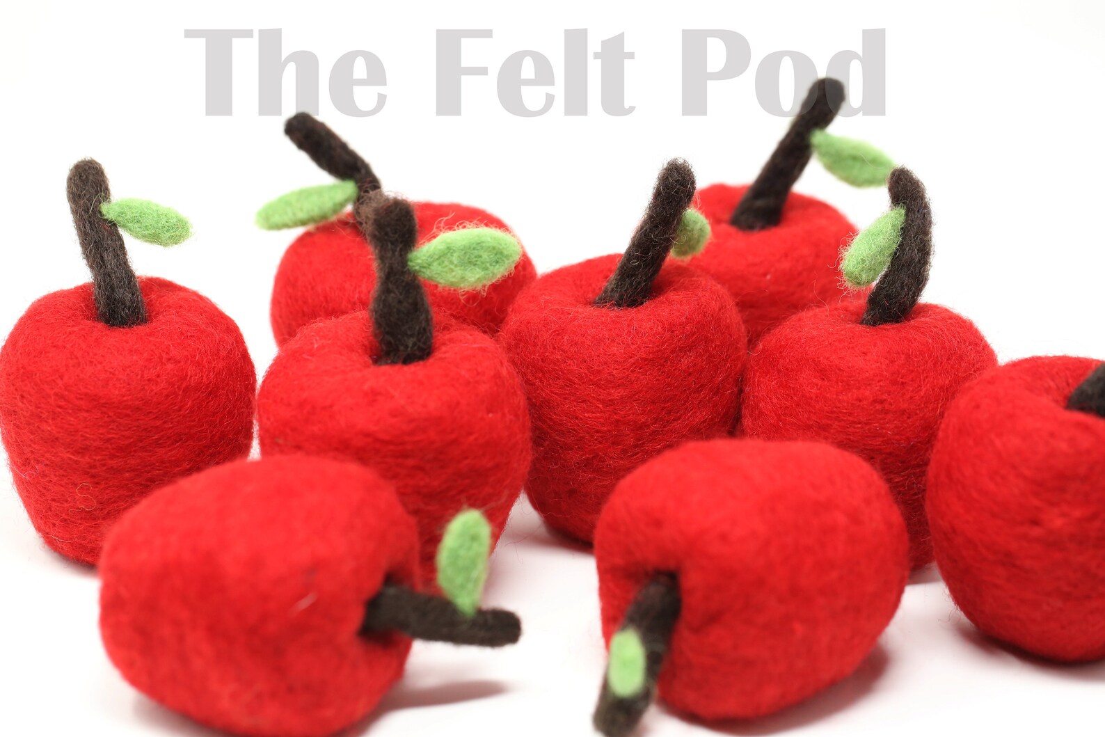 Felt Apples Whole Apples Whole Felt Apples Felt Shapes 2 Sizes ...