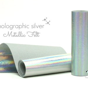 Metallic Felt - HOLOGRAPHIC SILVER Metallic Felt - Metallic Wool Felt ...
