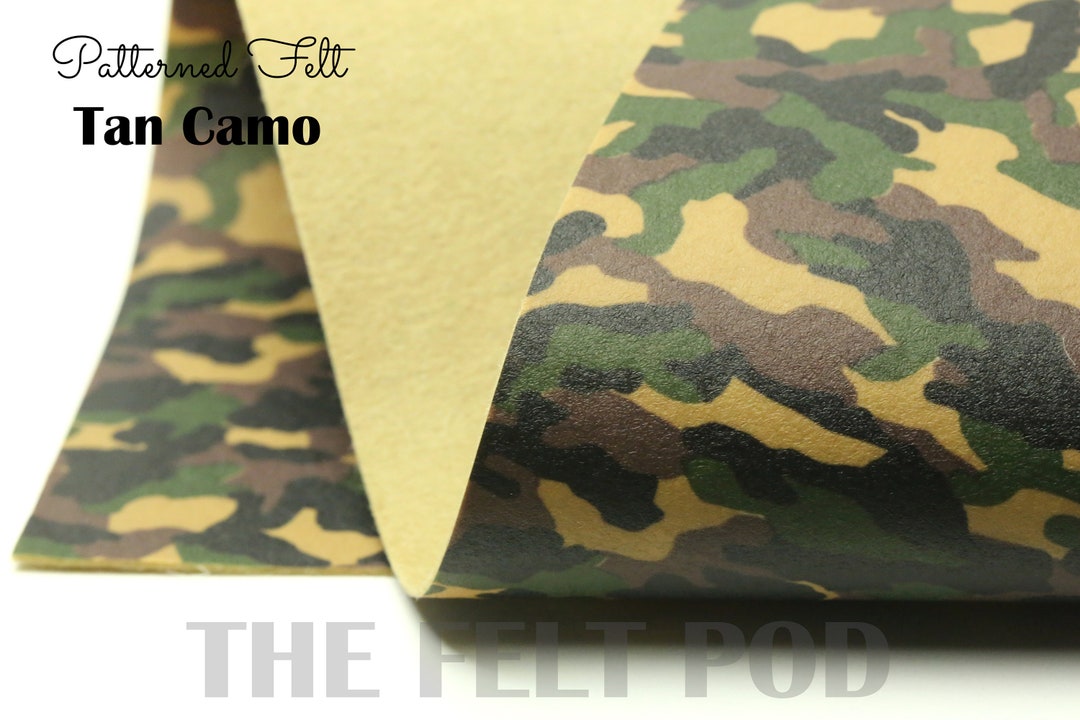 Patterned Felt -TAN CAMO Felt - Wool Felt - Etsy