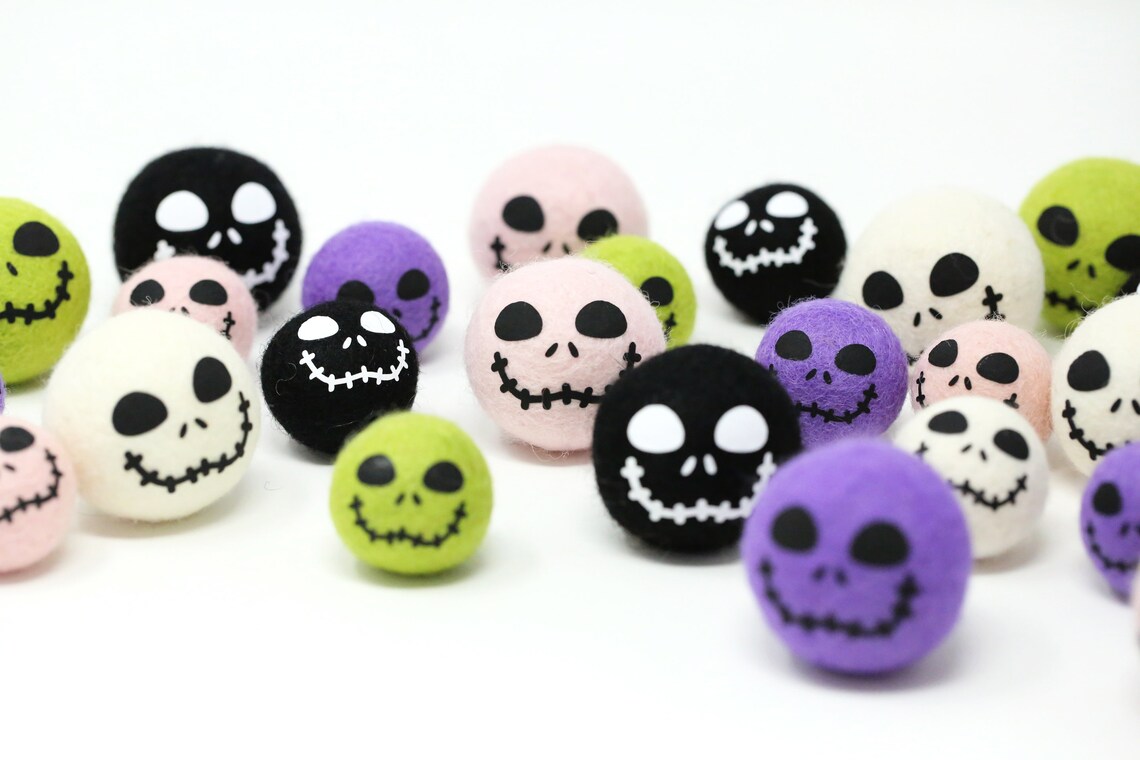 NEW COLORS Felt Skeleton Head Felted Skeleton Halloween - Etsy