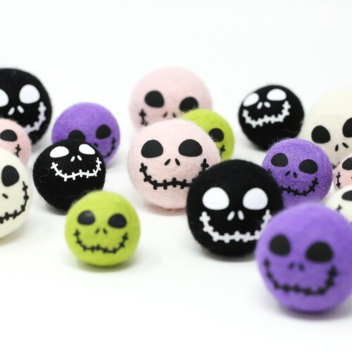 NEW COLORS Felt Skeleton Head Felted Skeleton Halloween - Etsy