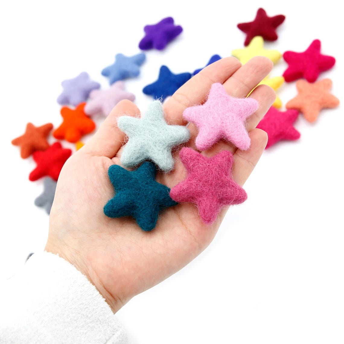 Felt Stars - 3 to 4 Cm - 10 Count - Color ICE DAIQUIRI - Wool Felt ...